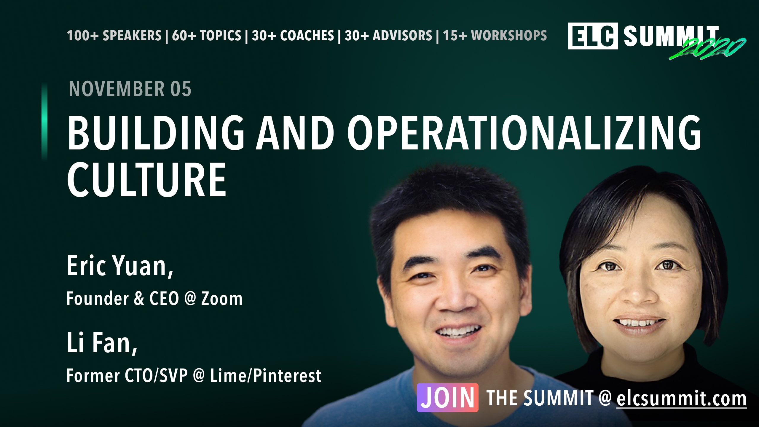 Topic - Building and Operationalizing Culture by Eric Yuan,Li Fan | ELC ...